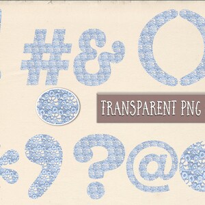 Lace Blue Alphabet, Letters Number Clip Art, Vintage Blue Lace, PNG ...