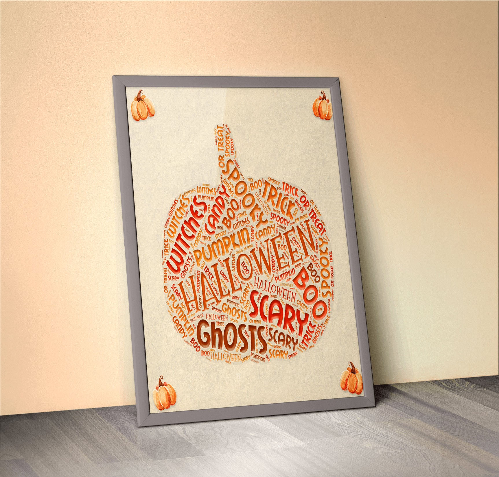 Halloween Decor, Custom Pumpkin Word Art, Custom Word Cloud, Halloween ...