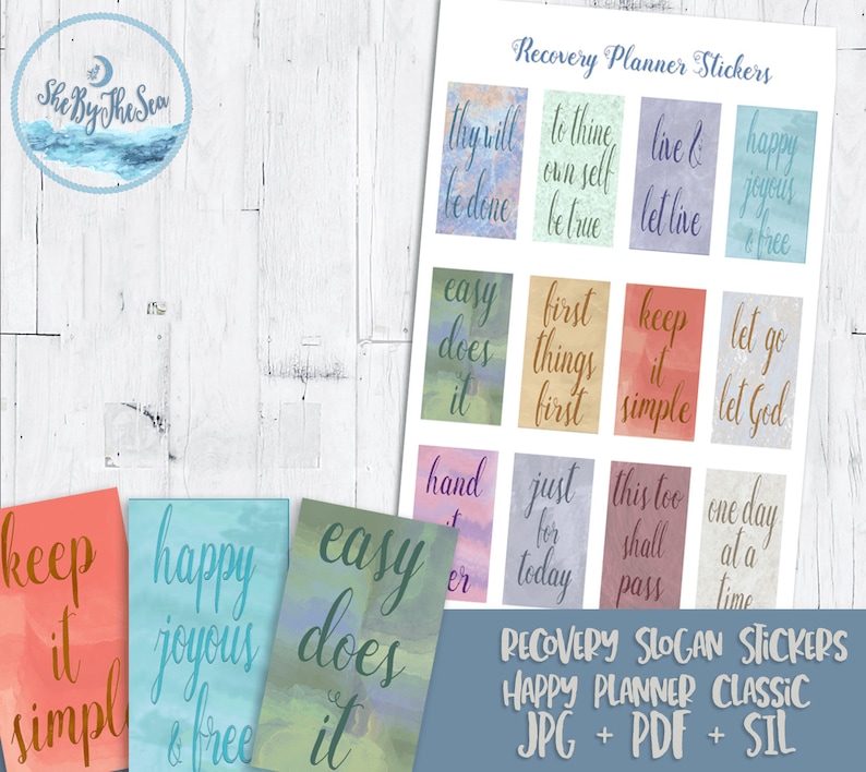 Recovery Happy Planner Stickers, Full Boxes, Printable Stickers, for ...