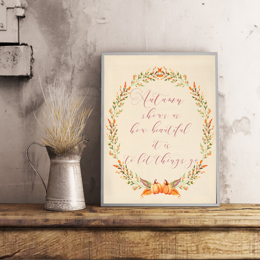 Printable Autumn Fall Poster, Thanksgiving Quote Wall Art, Autumn ...