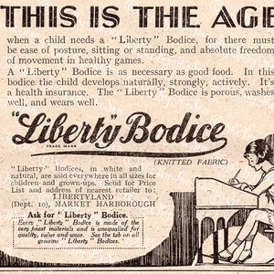 British Newspaper Adverts, Liberty Bodice, Vintage British Ephemera ...