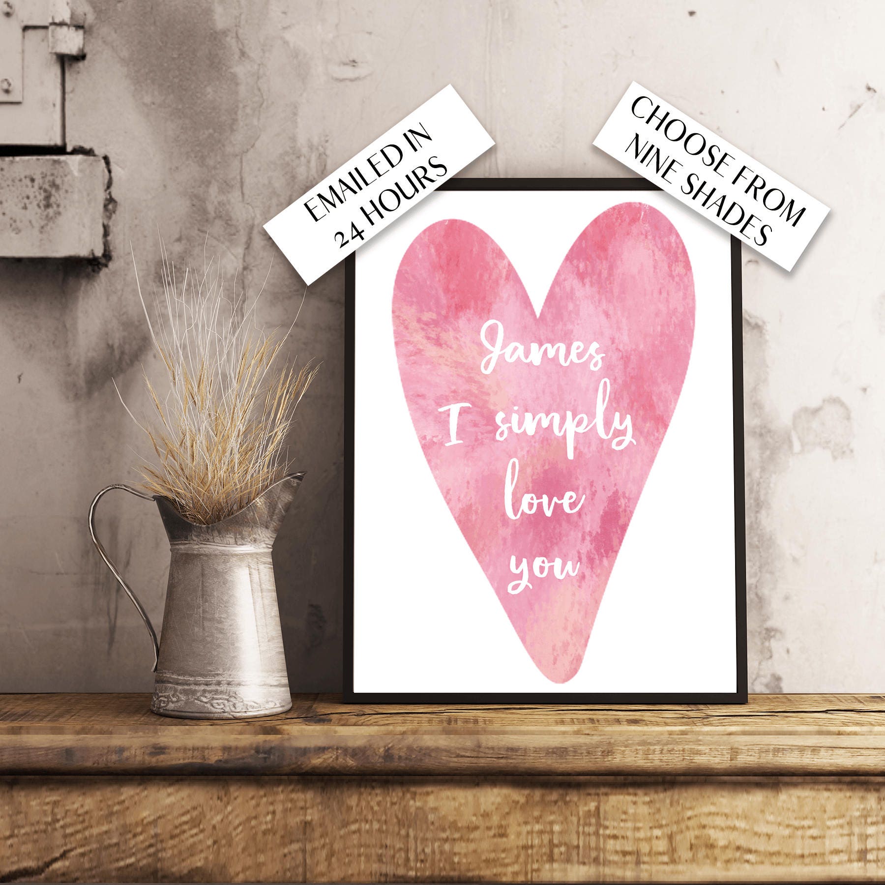PRINTABLE Custom Watercolour Word Art, Personalised Wedding Print ...