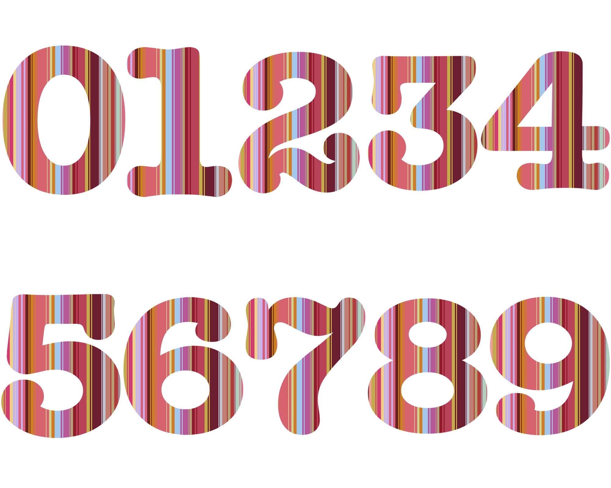 Alphabet Clip Art, Striped Letters, Numbers Clip Art, Candy Stripe ...