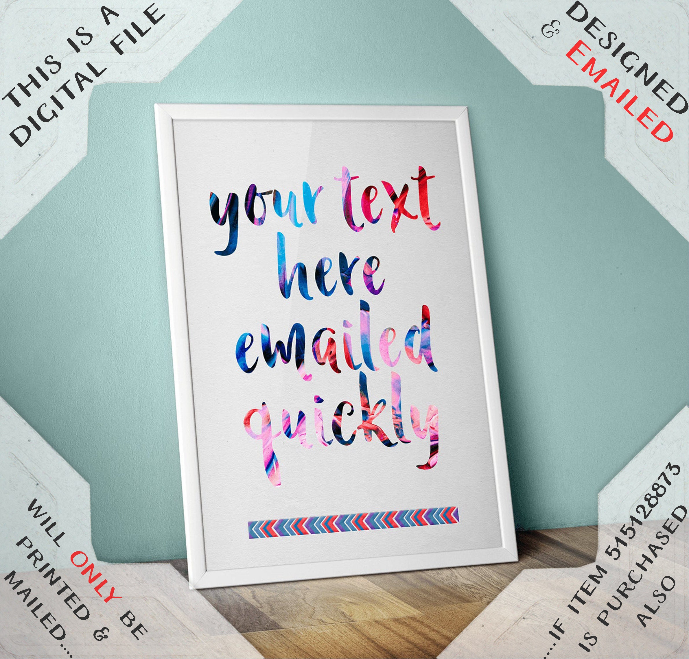 PRINTABLE Custom Word Art Digital Download, Your Words, Rainbow ...