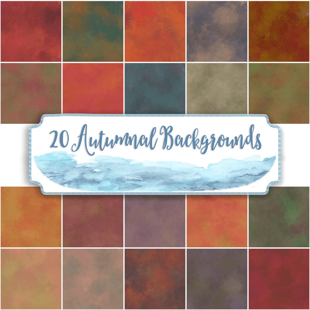 Autumn Fall Brown Orange Green Watercolour Backgrounds, Painted Fall ...