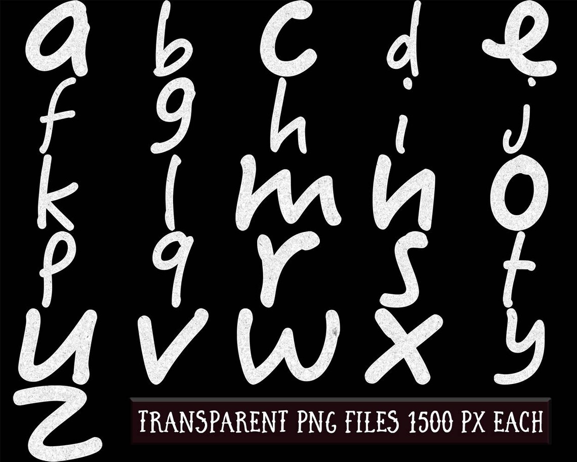 Chalk Alphabet Letters, Numbers Clip Art, Digital Alphabet Chalk ...