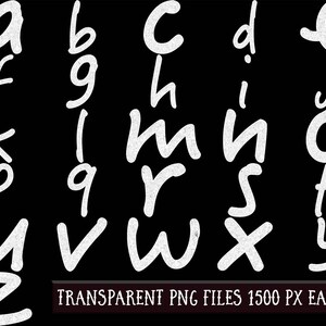 Chalk Alphabet Letters, Numbers Clip Art, Digital Alphabet Chalk ...