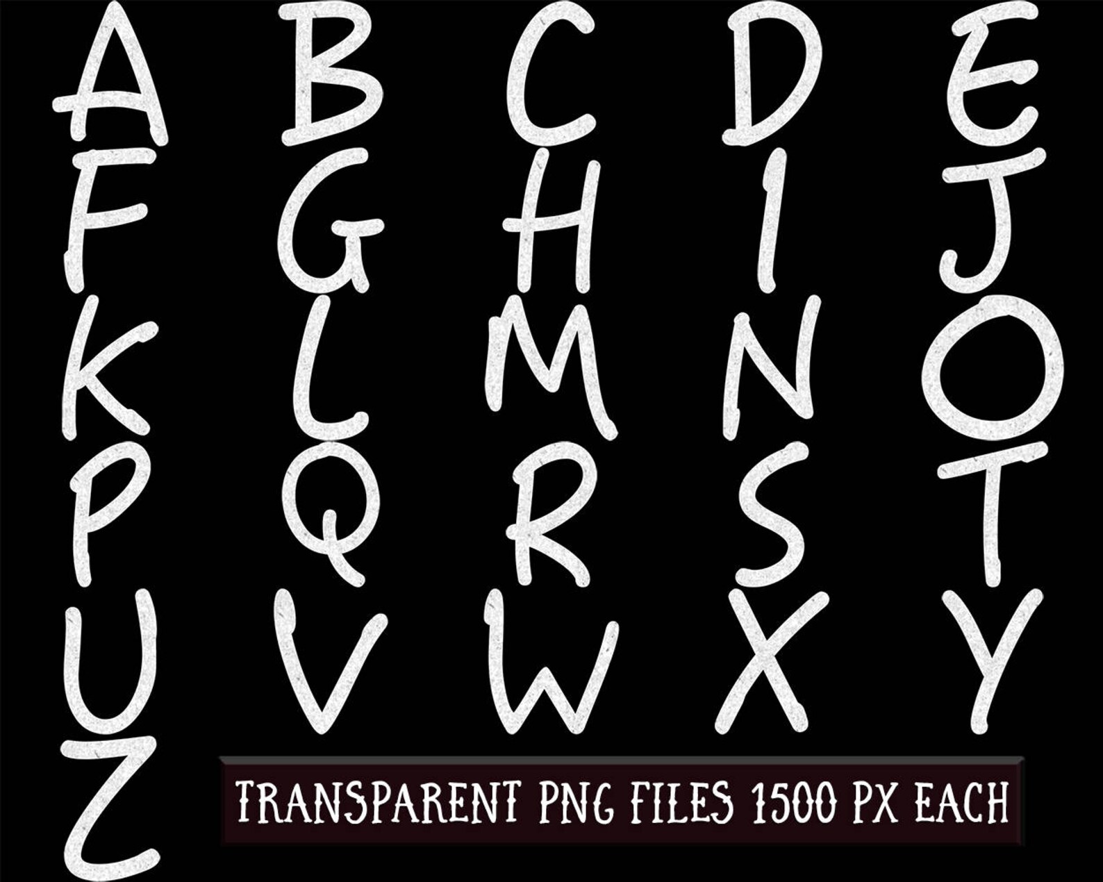 Chalk Alphabet Letters, Numbers Clip Art, Digital Alphabet Chalk ...