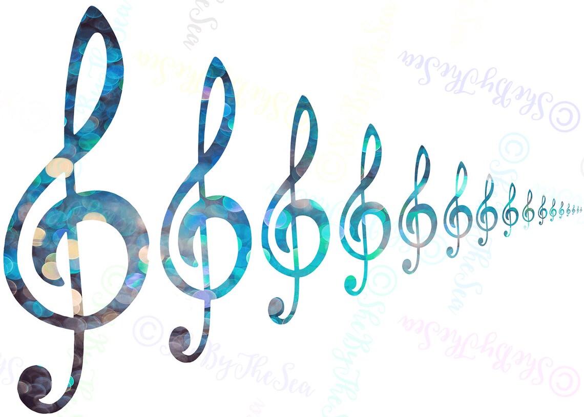 Treble Clef Printable, Minimalist Art, Bokeh Artwork Treble Clefs ...