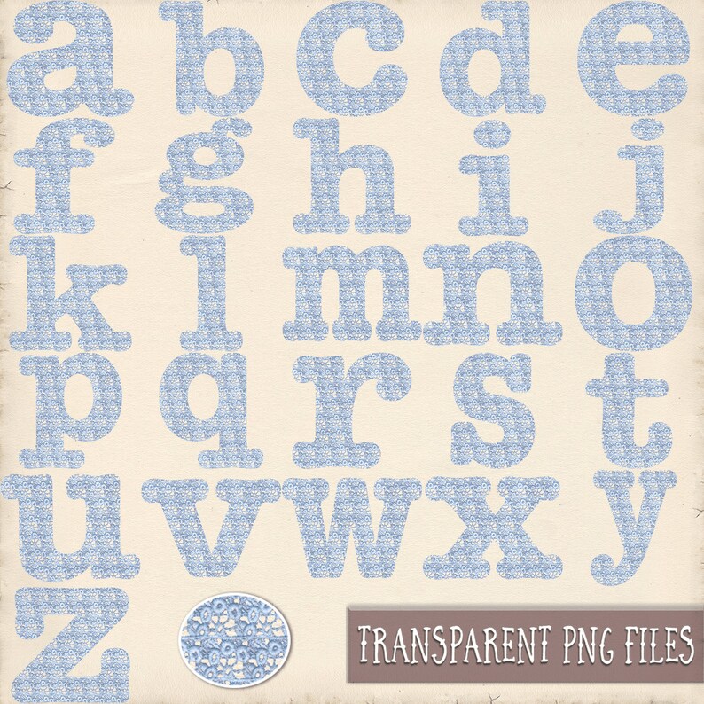 Lace Blue Alphabet, Letters Number Clip Art, Vintage Blue Lace, PNG ...