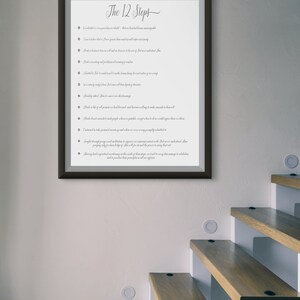 The 12 Steps Poster | AA Recovery Poster | Alcoholics Anonymous ...