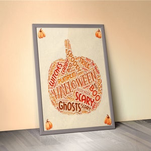 Halloween Custom Word Art, Printable Custom Word Cloud Art, Halloween ...