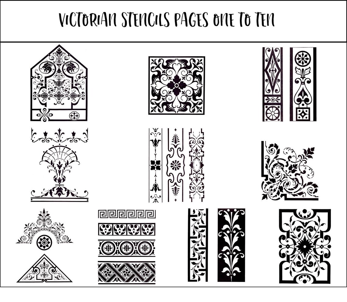 Large Victorian Stencils, PNG Files, Transparent PNG Files, Large ...