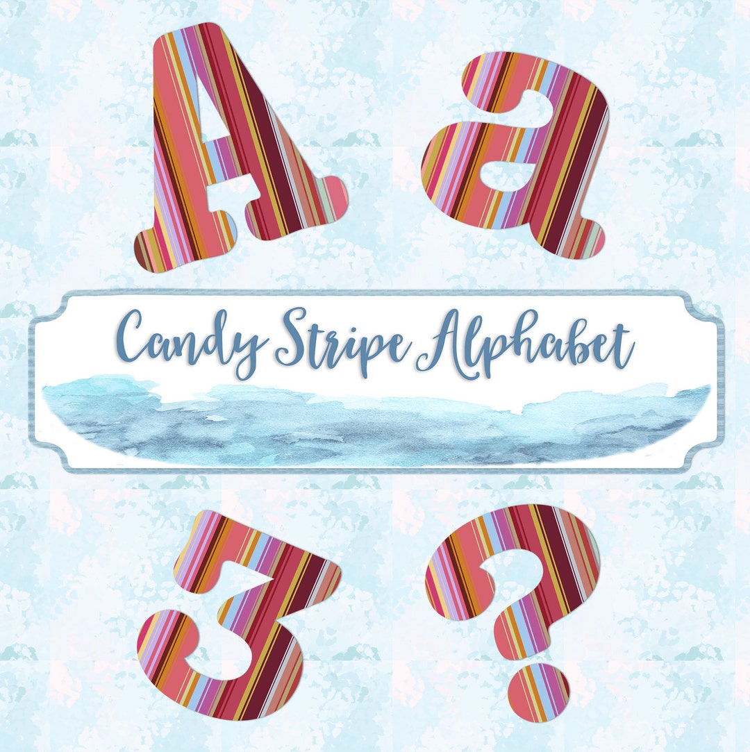 Alphabet Clip Art, Striped Letters, Numbers Clip Art, Candy Stripe ...
