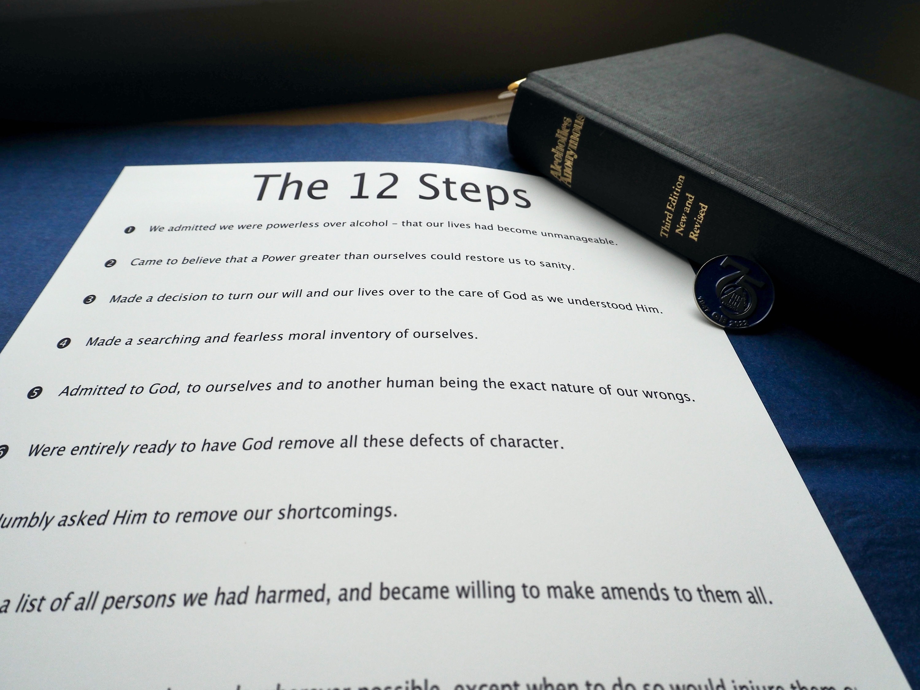 The Twelve Steps Poster or Print With Easy Read Text. AA NA Oa Meeting ...