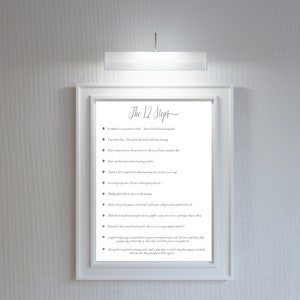 The 12 Steps Poster | AA Recovery Poster | Alcoholics Anonymous ...