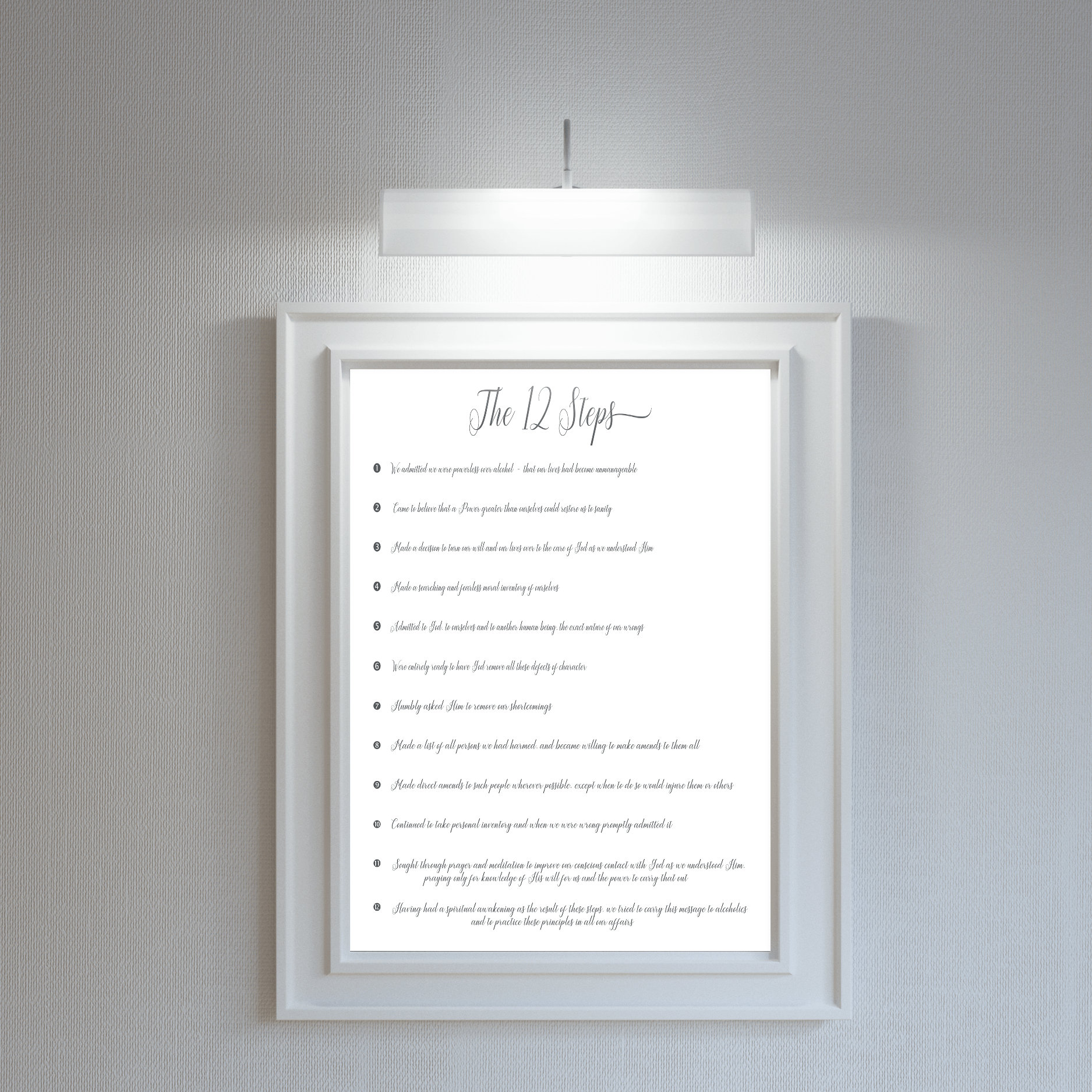 The 12 Steps Poster AA Recovery Poster Alcoholics Anonymous Recovery ...