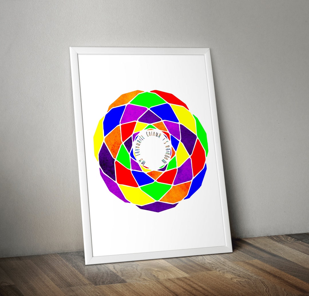 LGBT Rainbow Printable, Gay Pride Circular Flag, Instant Download ...
