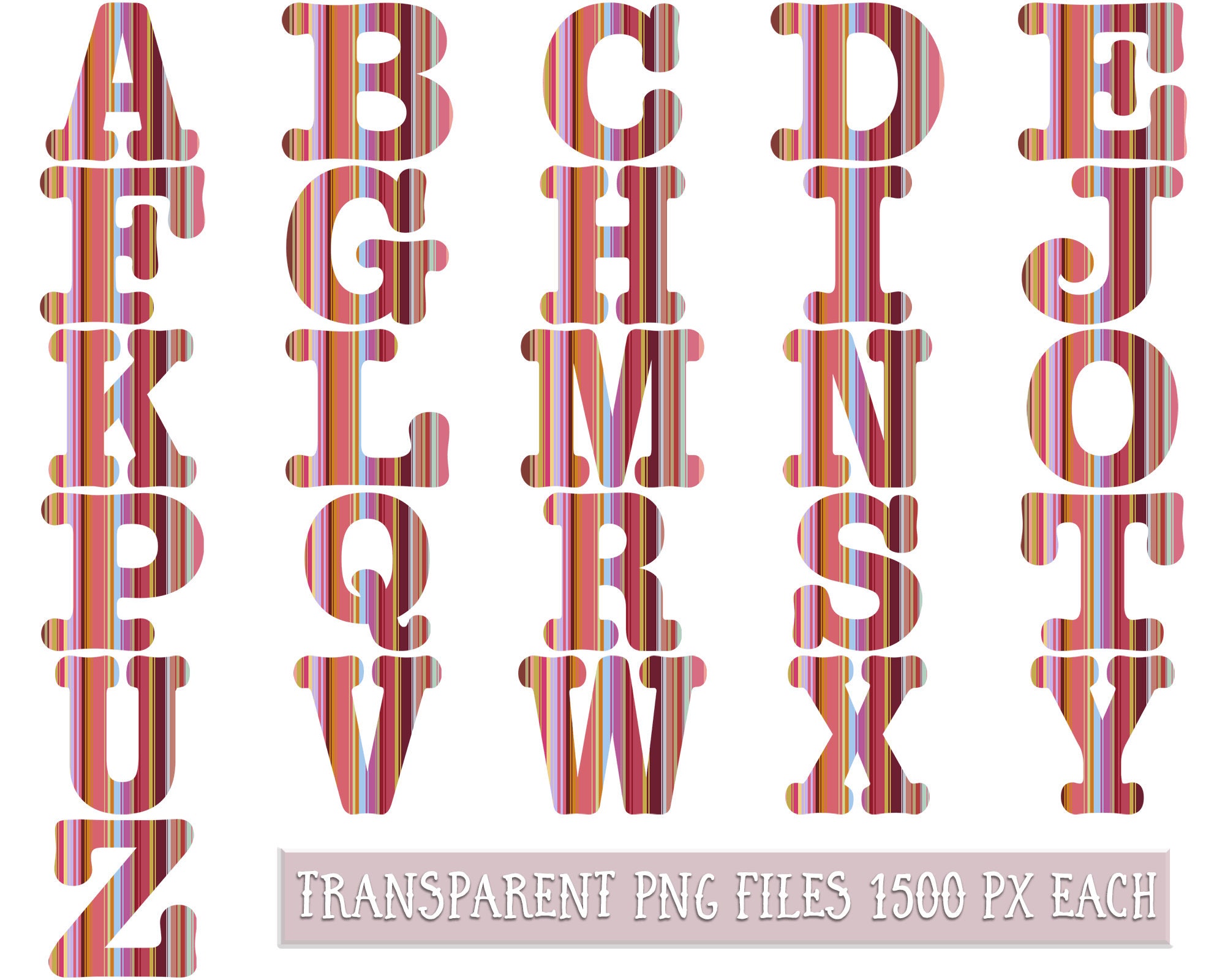 Alphabet Clip Art, Striped Letters, Numbers Clip Art, Candy Stripe ...