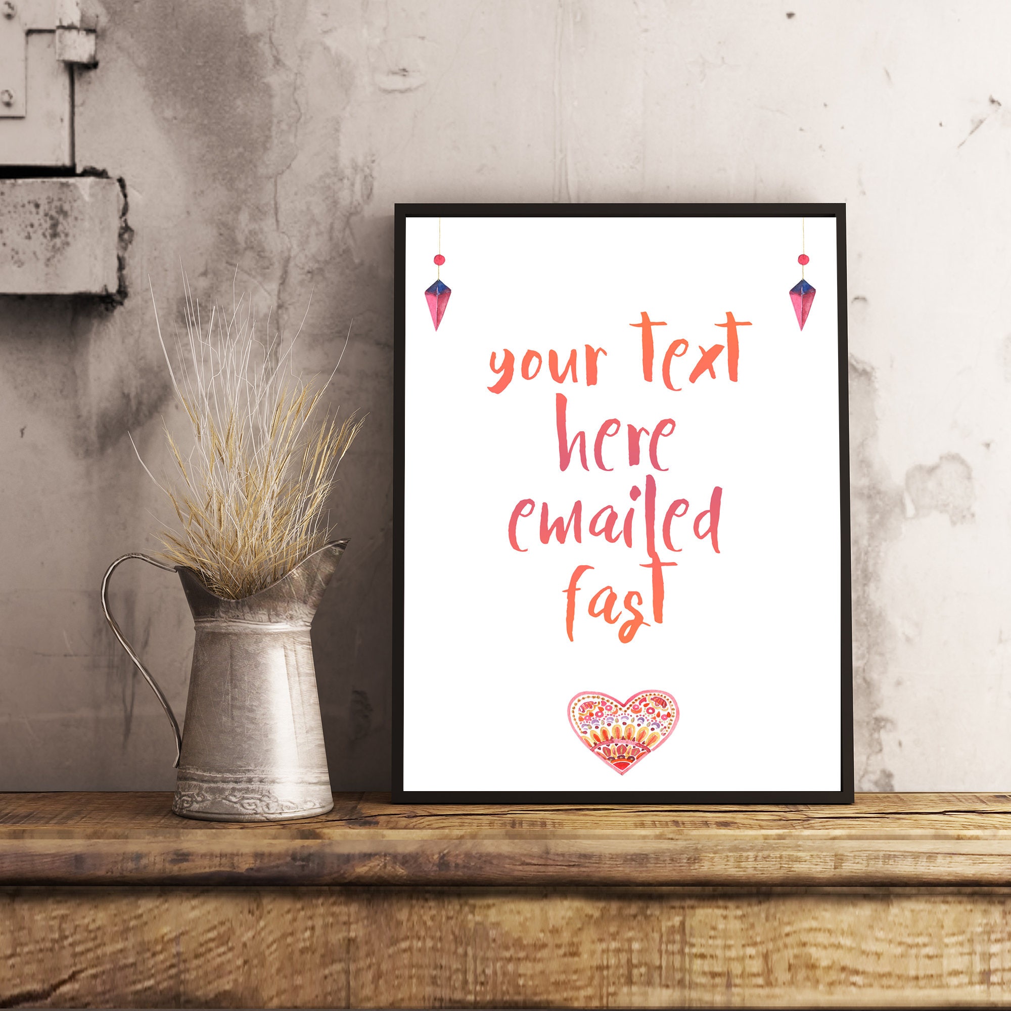 PRINTABLE Custom Quote Word Art, Boho Art, Personalised Quote Printable ...