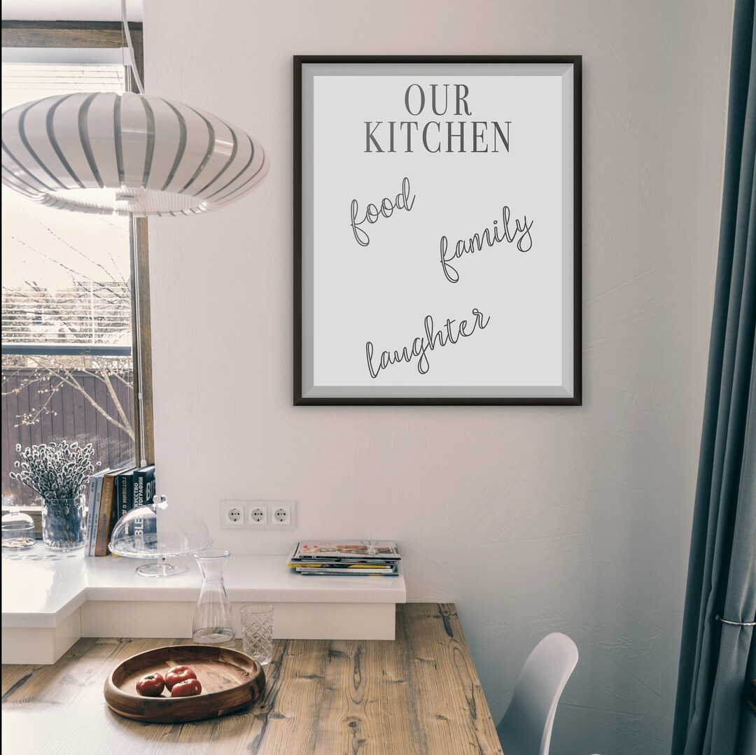 Three Room Signs PRINTABLE | Kitchen Wall Art | Typography Home Poster ...