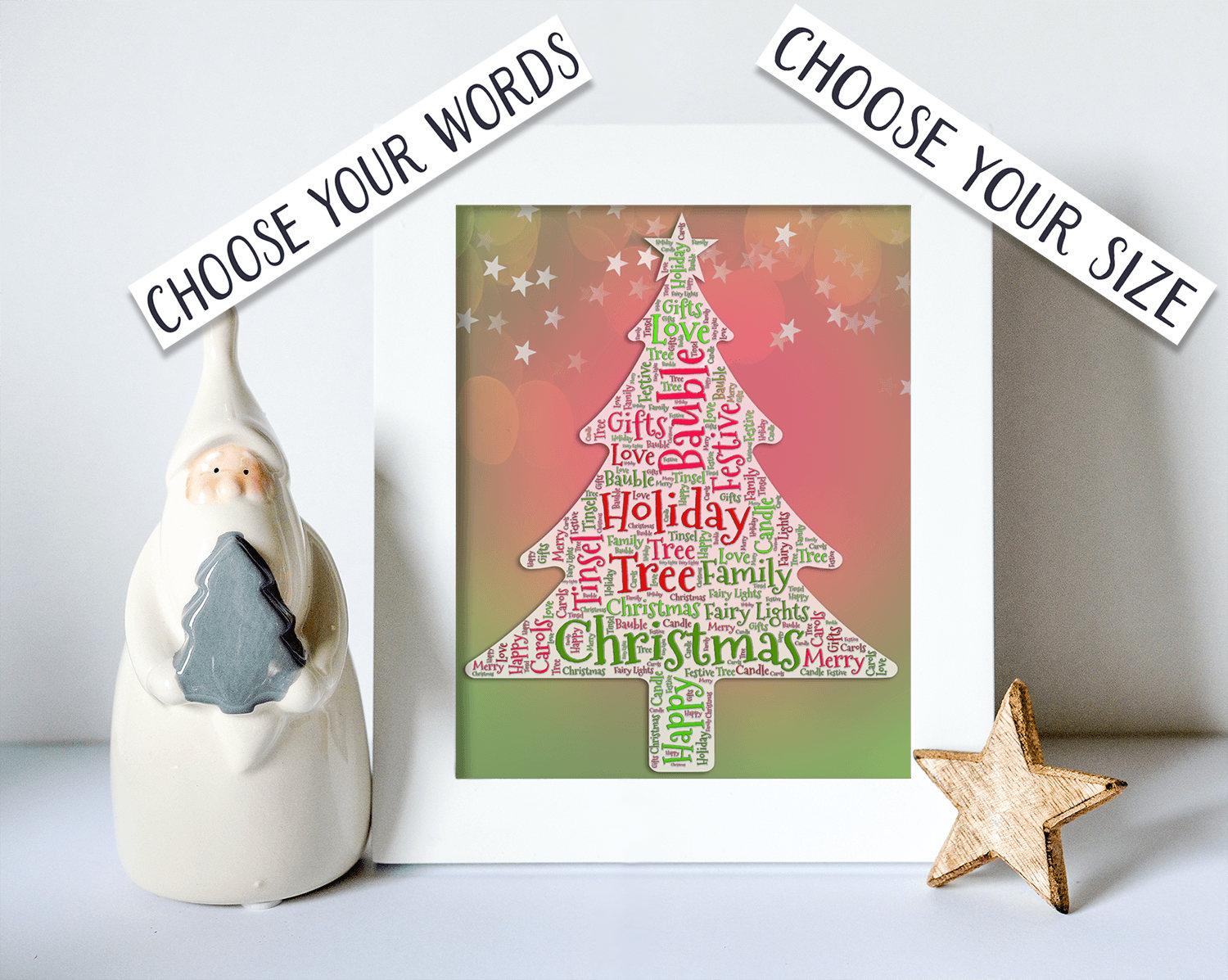 Holiday Custom Word Art, Printable Christmas Custom Word Cloud, Xmas ...
