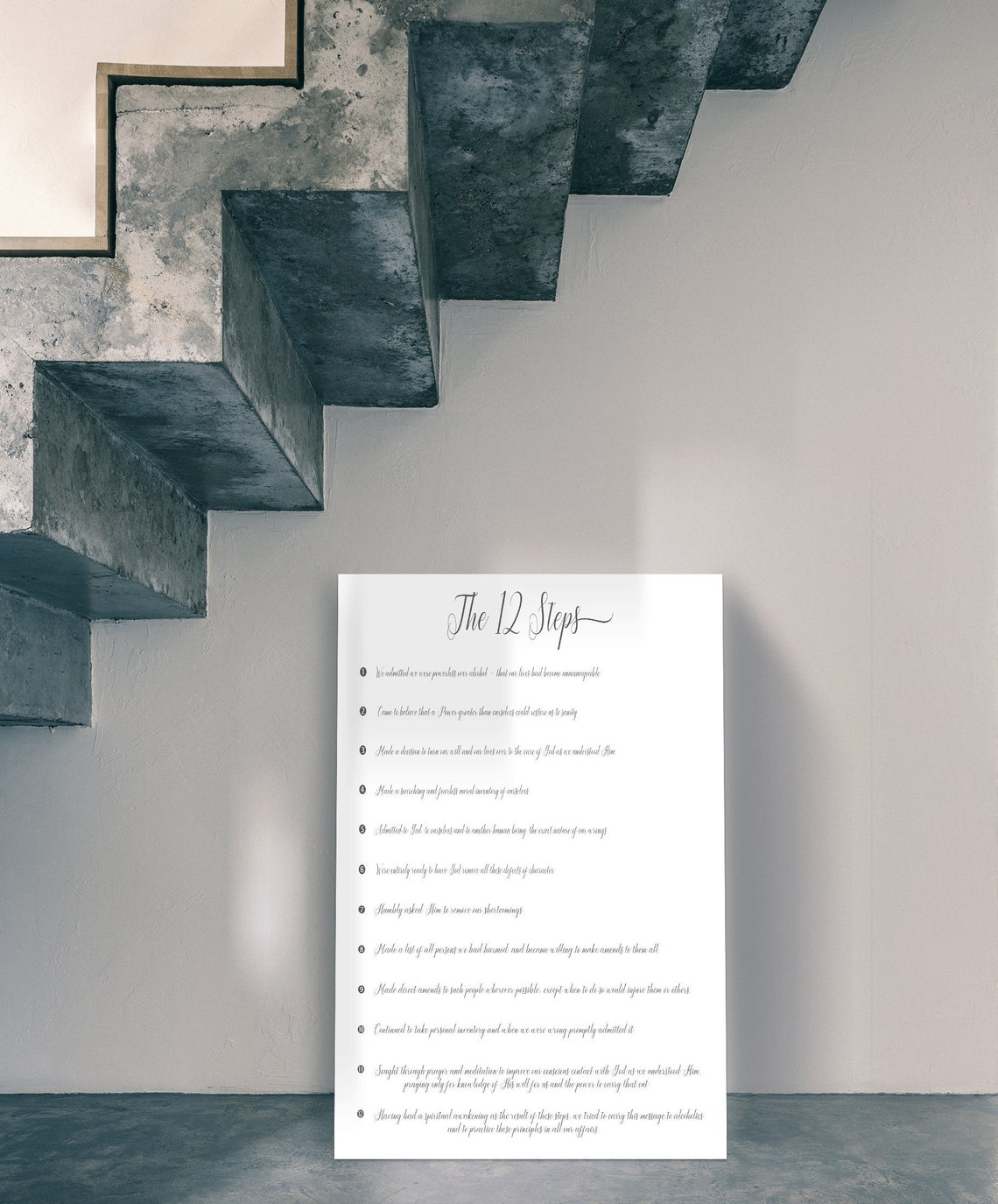 The 12 Steps Poster AA Recovery Poster Alcoholics - Etsy