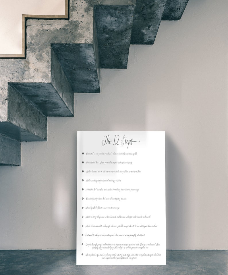 Die 12 Steps Poster AA Recovery Poster Anonyme Alkoholiker ...