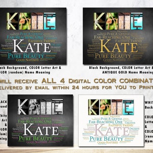 Kate Name Sign Katherine Wall Art Décor Personalized Gift Typography ...