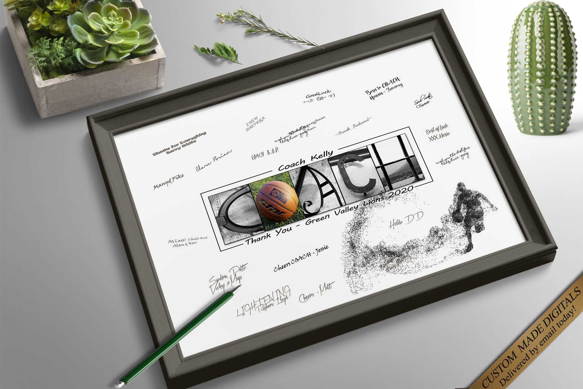 Tennis Sign for Tennis Coach Thank You Gift for Club Players to Sign ...