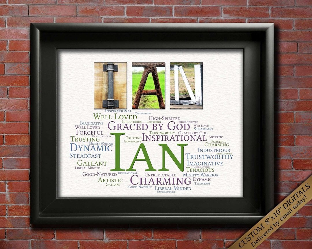 Ian Name Sign Wall Art Décor Personalized Gift Typography Poster ...