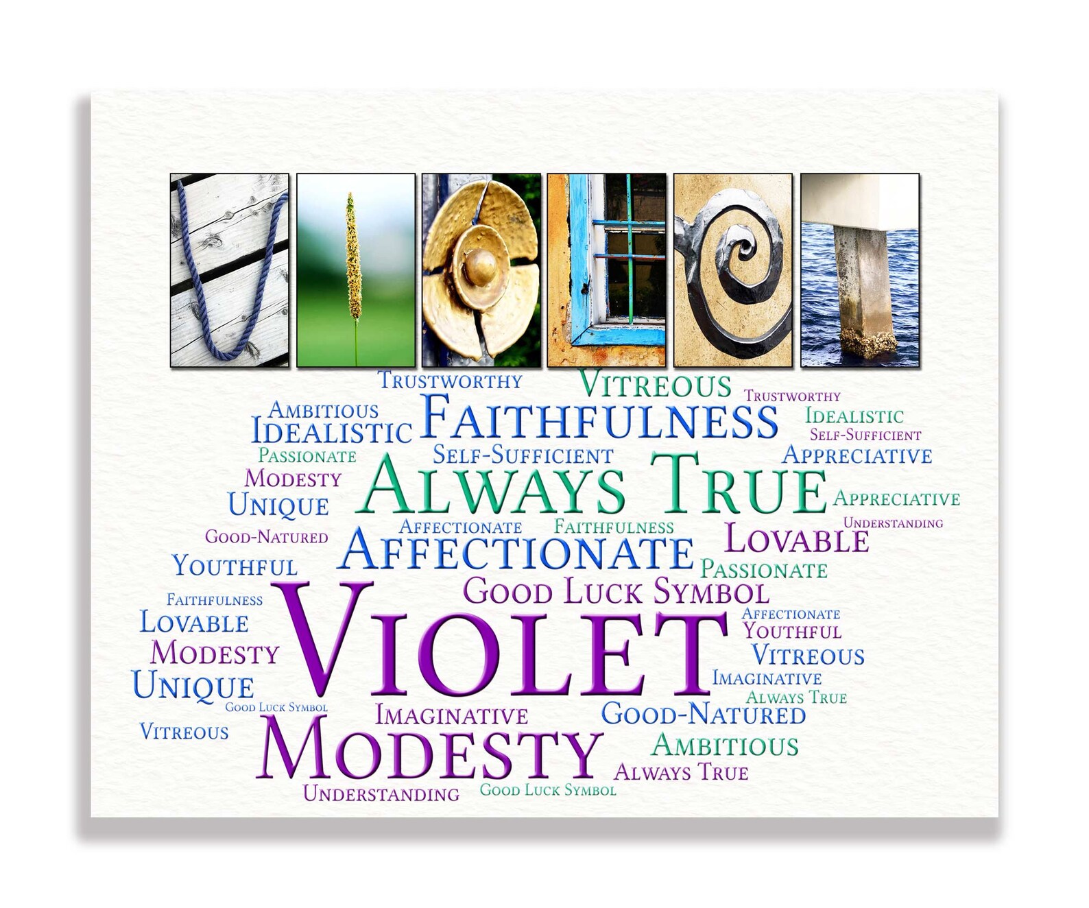 Violet Name Sign Wall Art Décor Personalized Gift Typography | Etsy