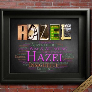 Nursery Wall Name Sign Wall Art Décor Personalized Gift Typography ...