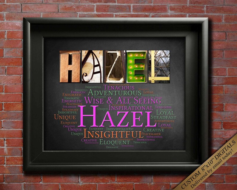 Nursery Wall Name Sign Wall Art Décor Personalized Gift Typography ...