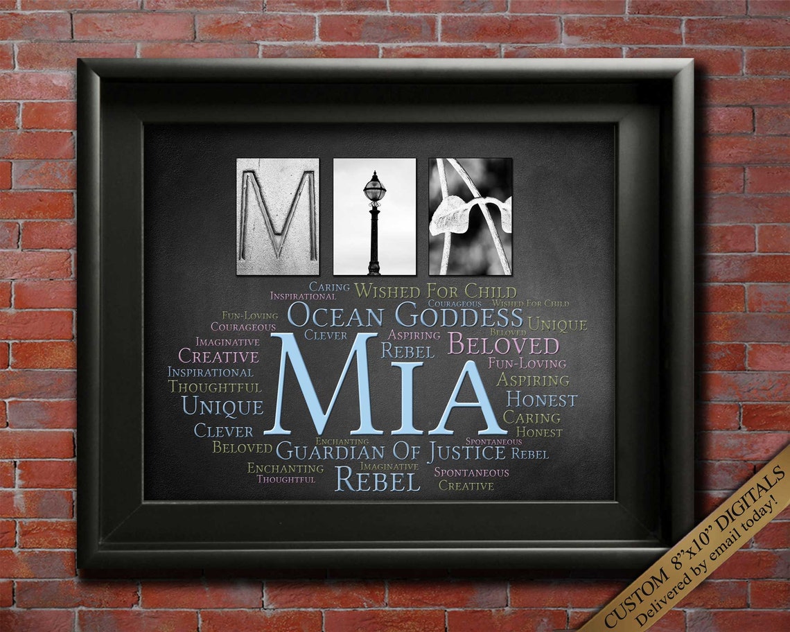 Mia Name Sign Wall Art Décor Personalized Gift Typography - Etsy