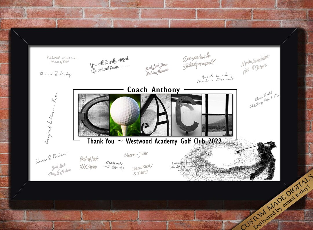 Golf Sign Coach Thank You Gift Club Players Signable Golf Tournament ...