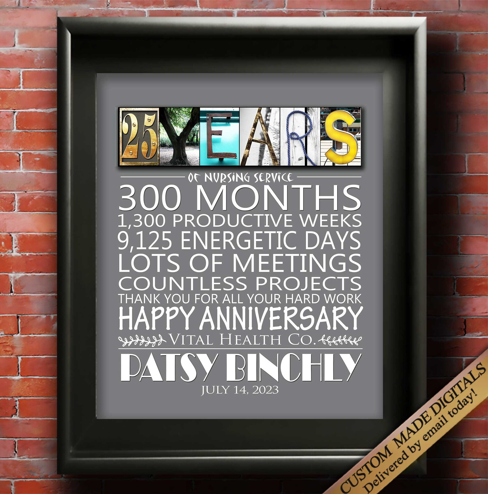 Work Anniversary Gift 10 Year 15 20 25 30 35 40 Workiversary ...