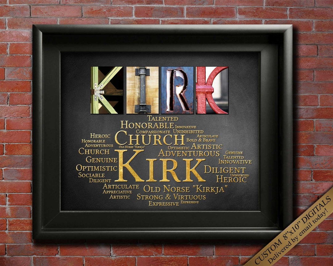 Name Sign Kirk Kinsley Wall Art Décor Personalized Gift Typography ...