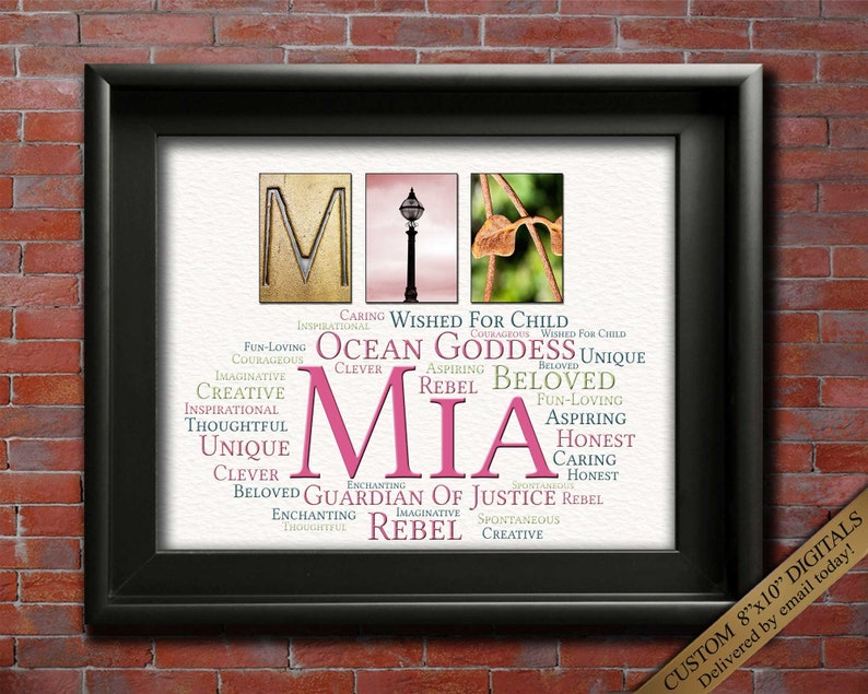 Mia Name Sign Wall Art Décor Personalized Gift Typography | Etsy