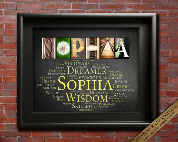 Sophia Name Sign Sophie Wall Art Décor Personalized Gift - Etsy
