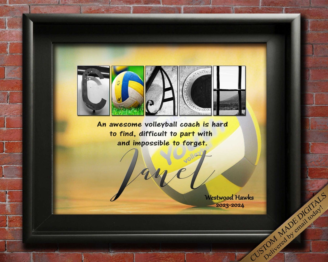 Volleyball Coach Gift, Printable Coaches Gift, Volleyball Coach ...