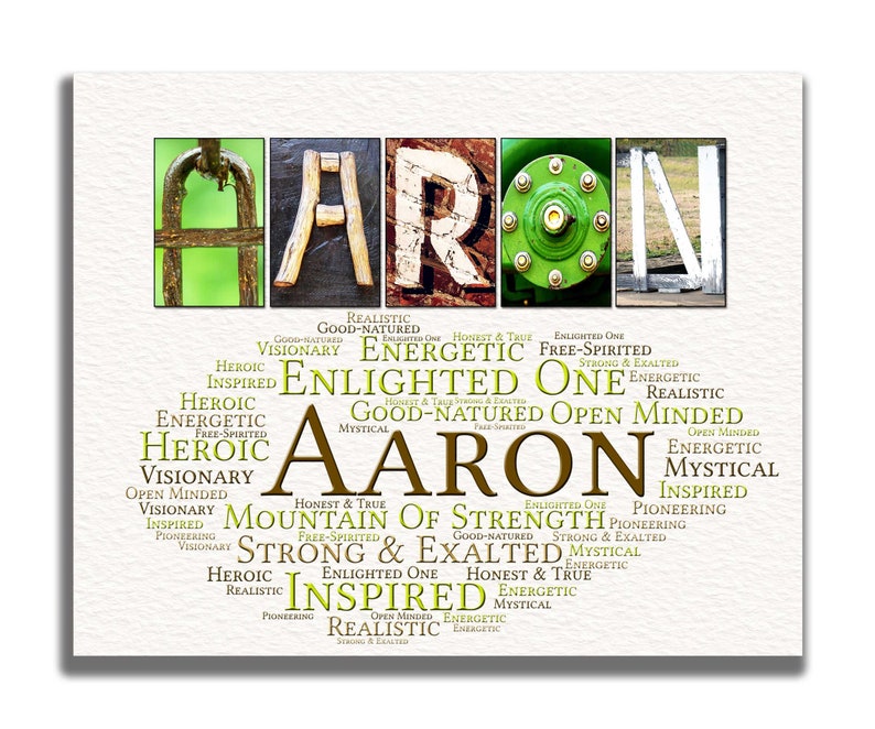 Name Meaning for Boy Art Gift Aiden Arron Avery Abel Abraham - Etsy