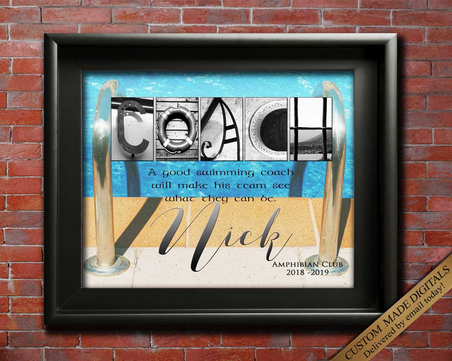 Swim Coach Gift Swimming Coach Personalized Swim Coach | Etsy