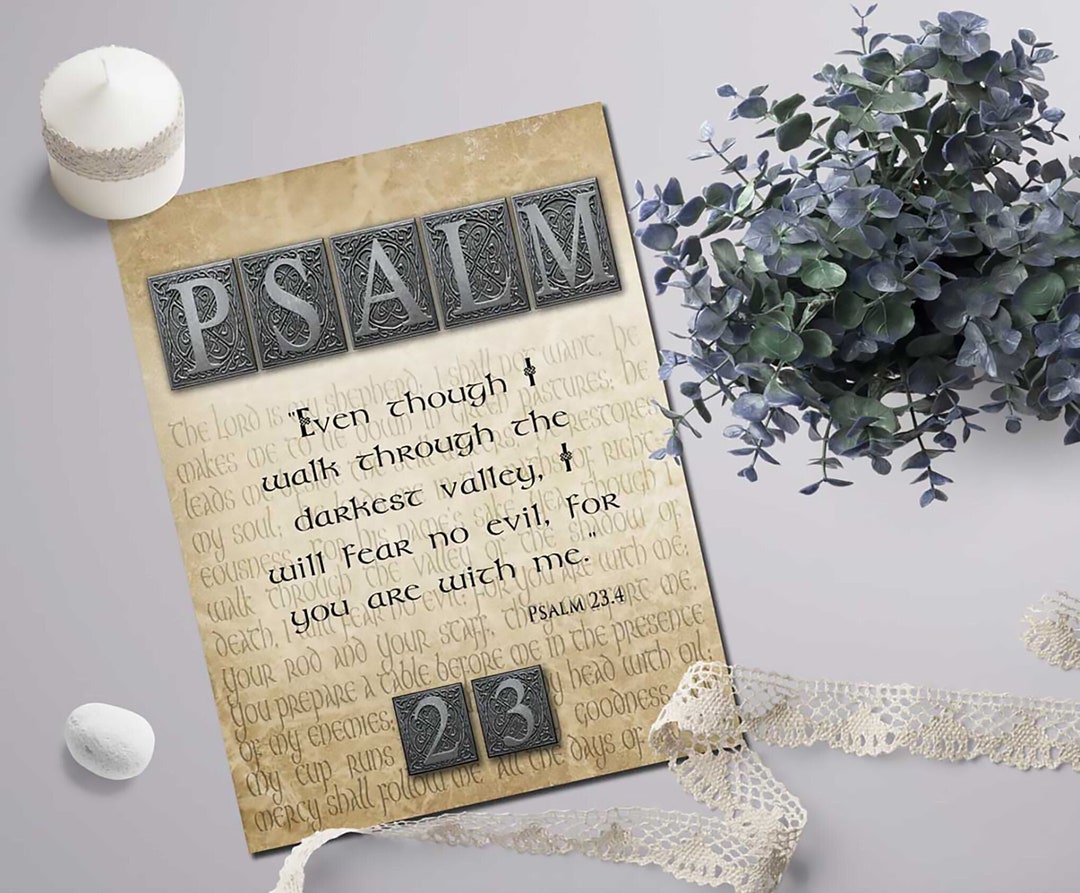 Bible Quote Psalm 23 Death of Parent Gift Loss of Mother Father Loved ...