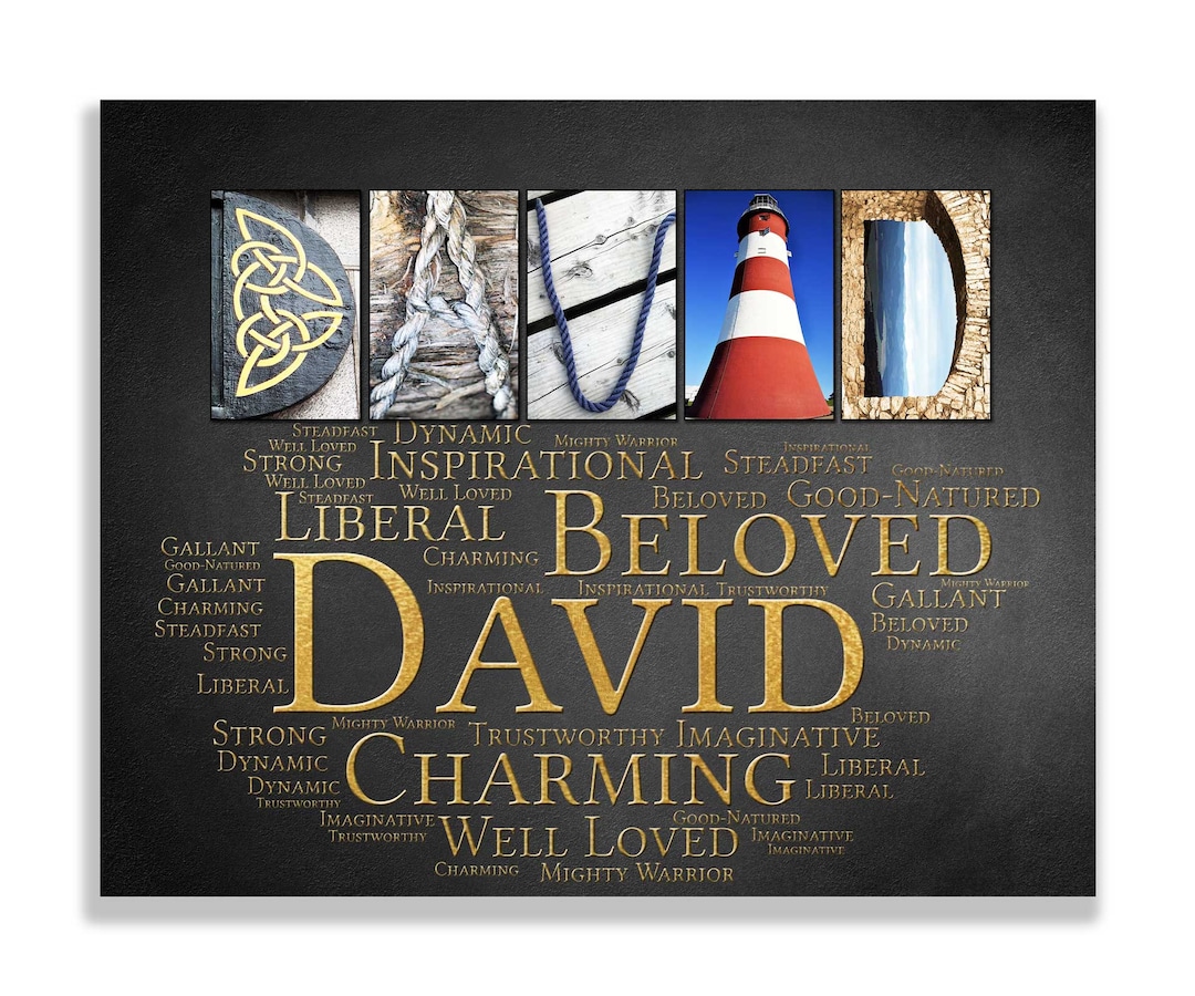 David Name Sign Wall Art Décor Personalized Gift Typography Poster ...