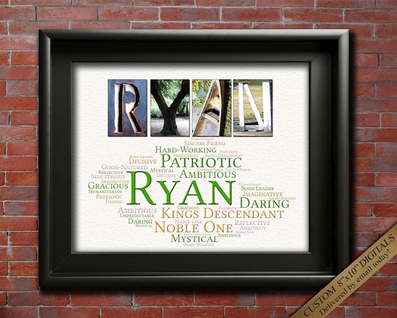 Ryan Name Sign Wall Art Décor Personalized Gift Typography | Etsy