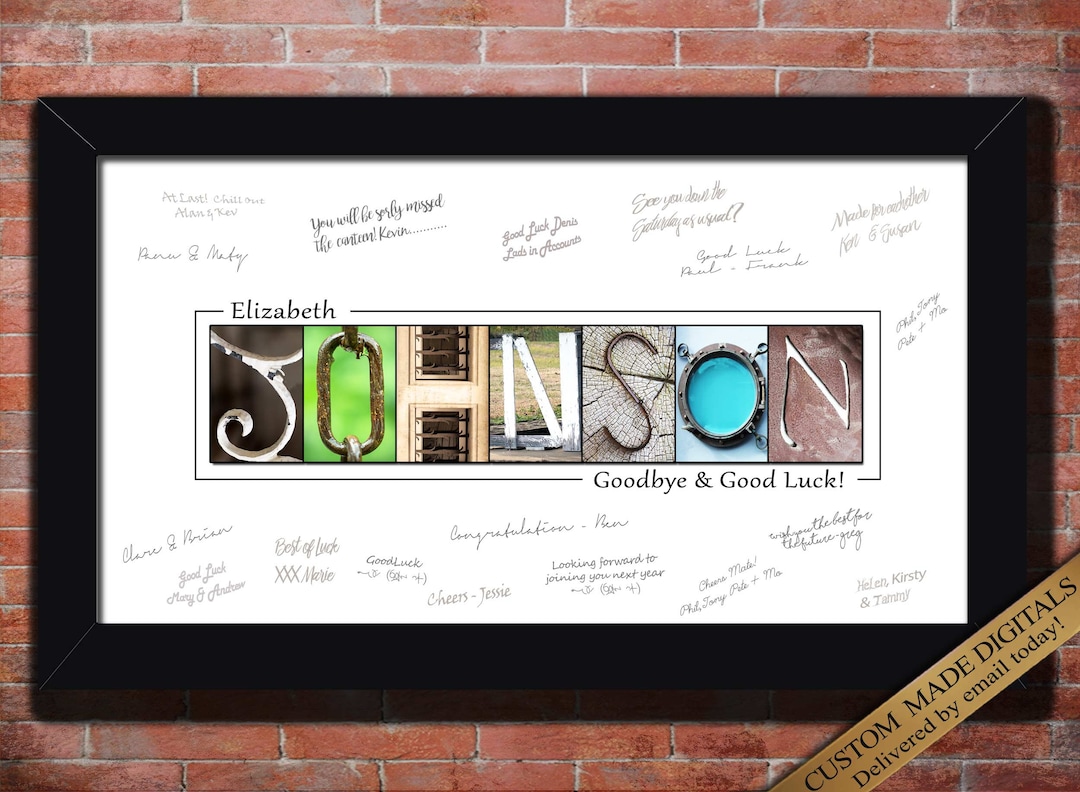 Custom Goodbye Good Luck Name Gift Guest Sign, Retirement, Pastures New ...