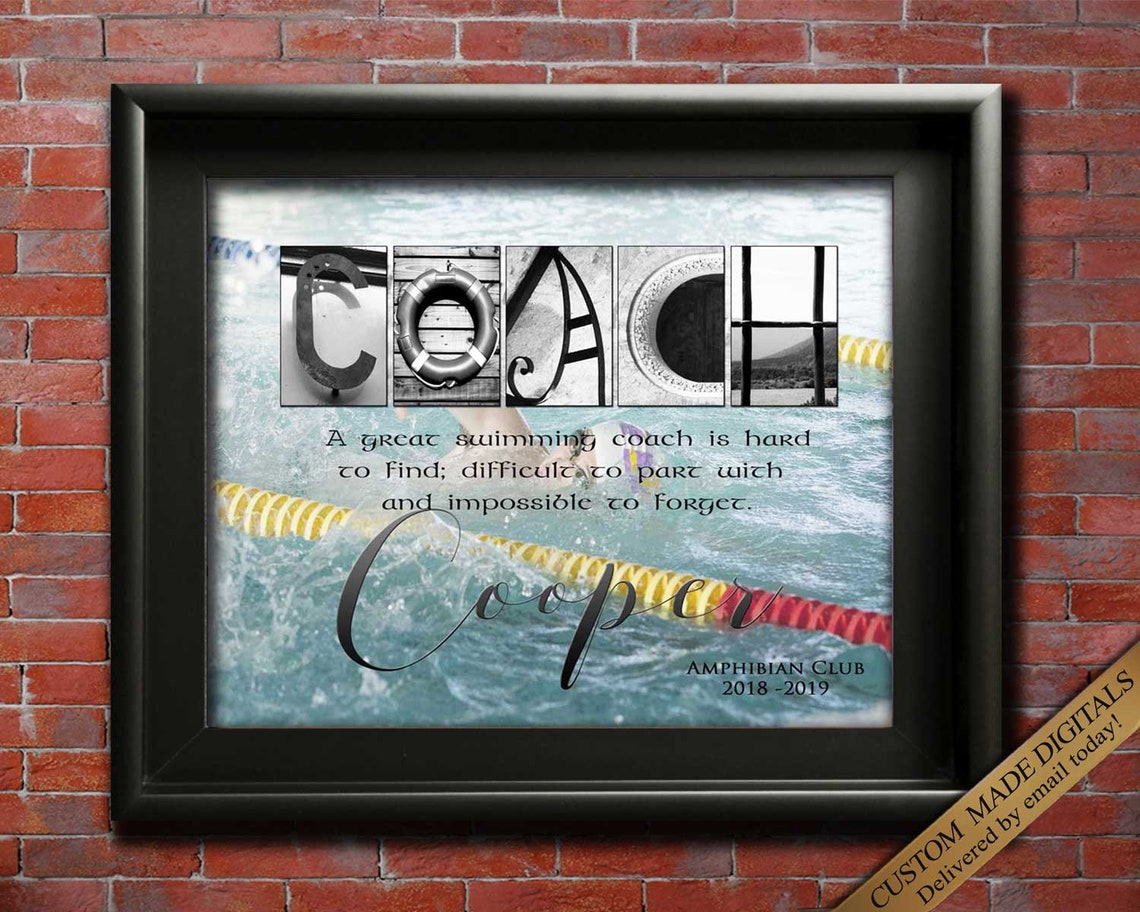 Swim Coach Gift Swimming Coach Personalized Swim Coach | Etsy