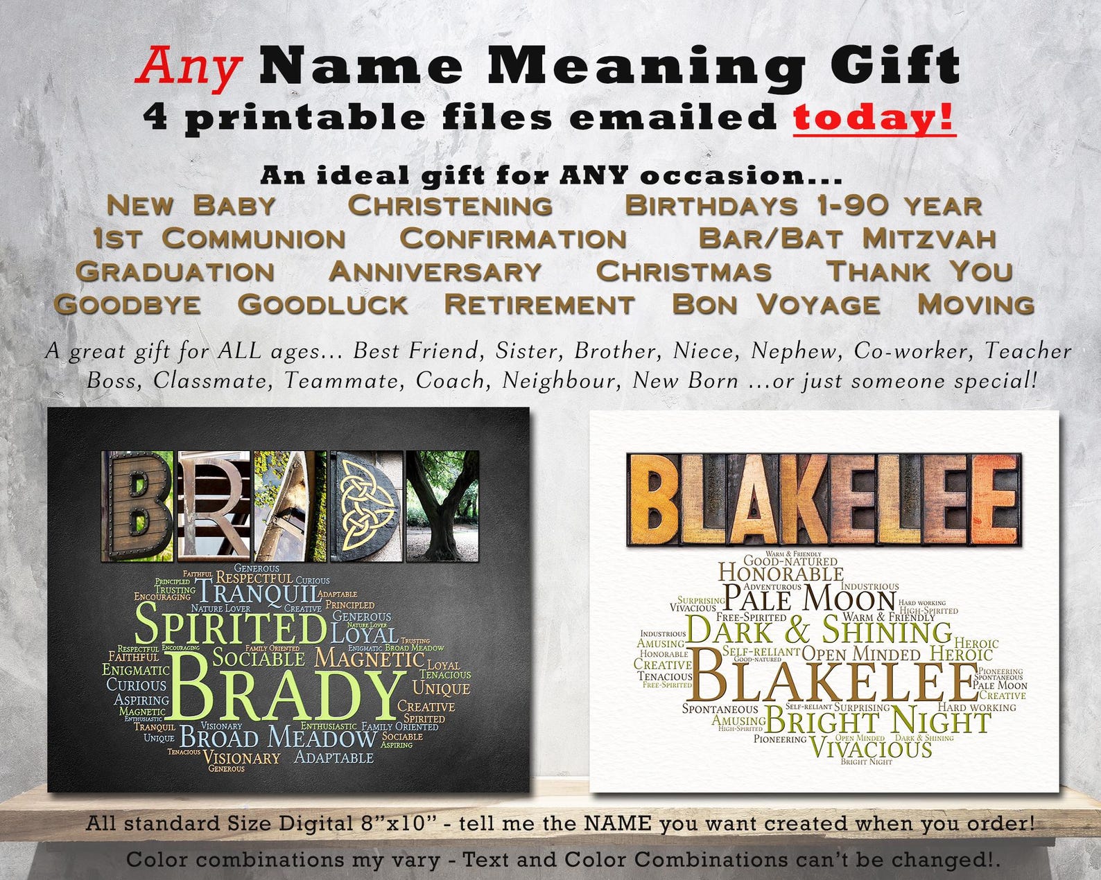 Names Beginning With A Sign Wall Art Personalized Gift Print Name ...