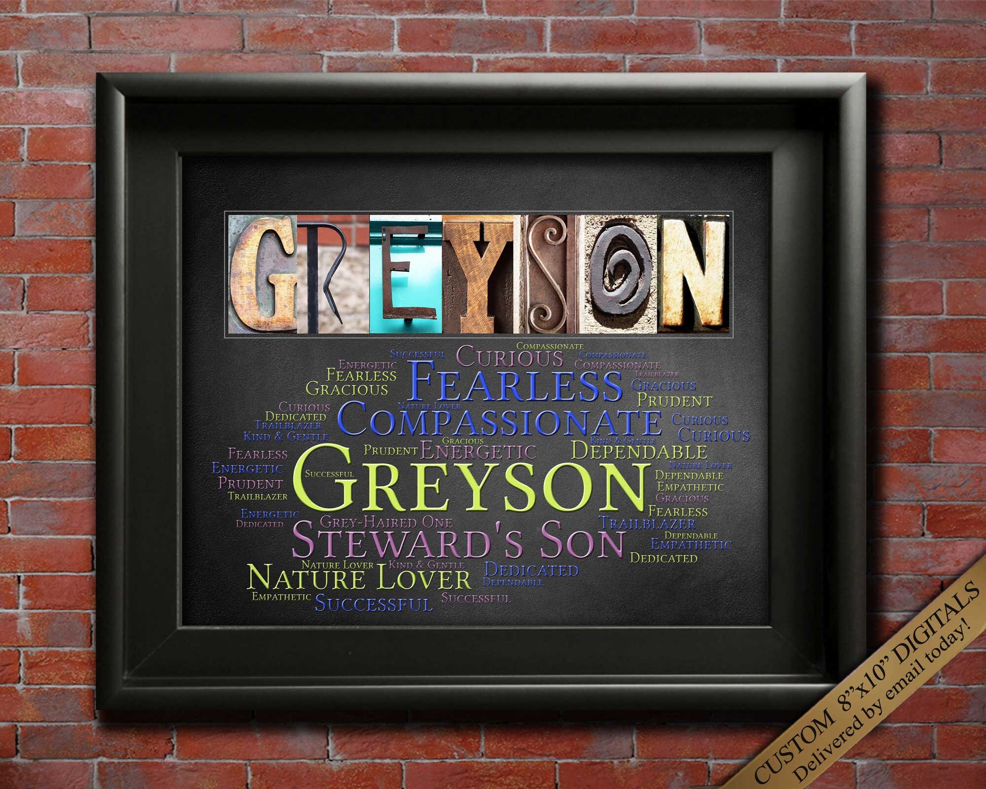 Grayson Name Sign Greyson Wall Art Décor Personalized Gift | Etsy